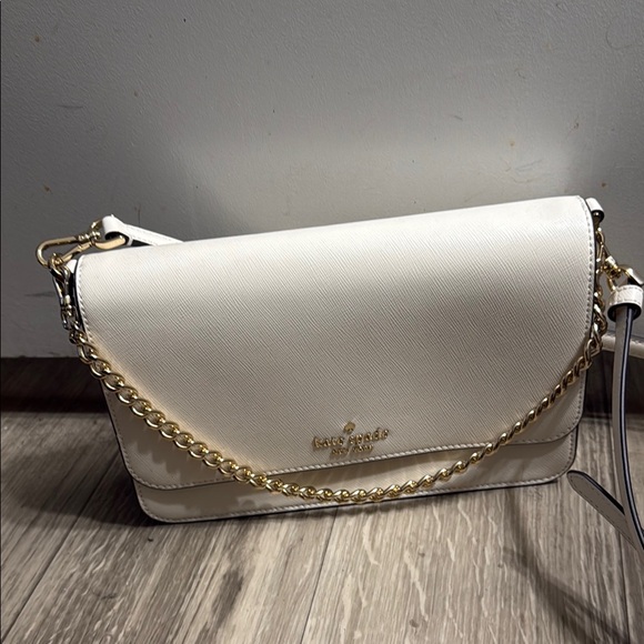 kate spade | Bags | Kate Spade Gold And White Crossbody Bag With ...
